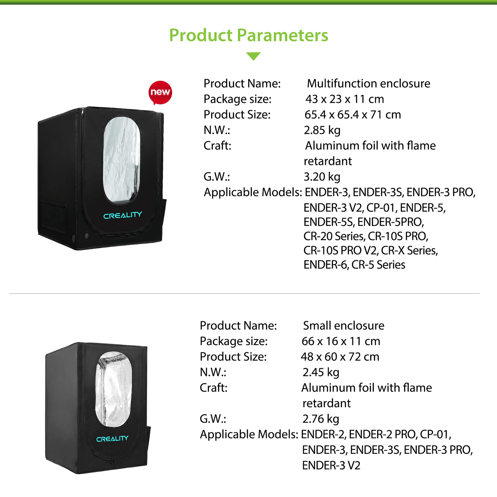 Creality 3D Printer Enclosure Fireproof Tent